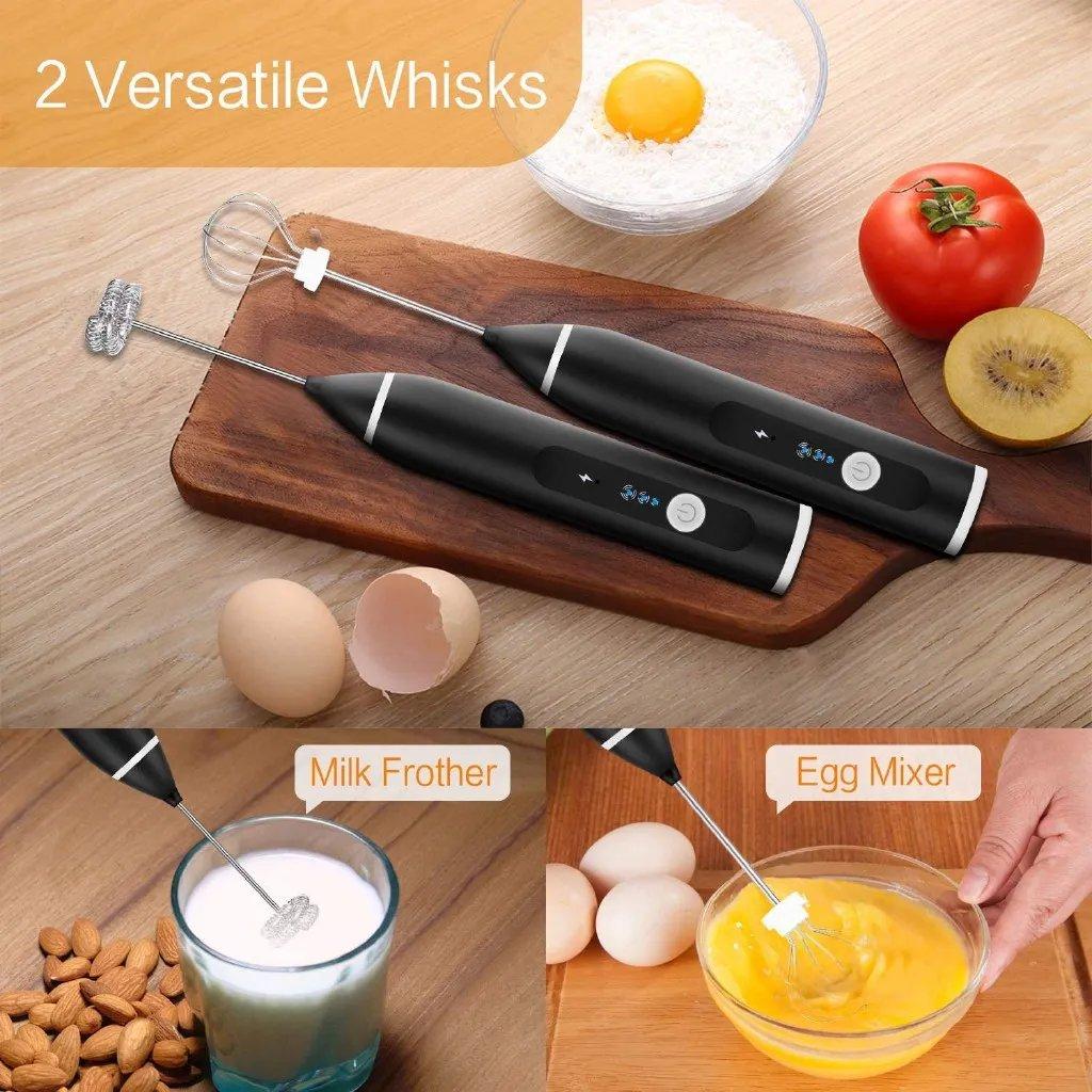 Rechargeable Handheld Electric Coffee Mixer Adjustable Milk Frother Egg ...