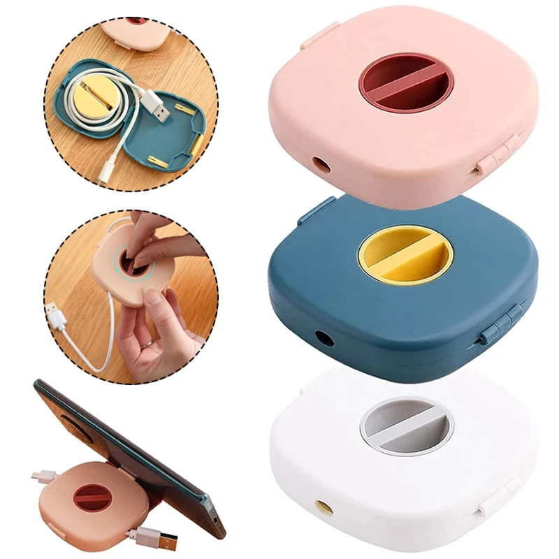 Portable Cable Organizer Rotatable Charger Wire Storage Box - Excel Store