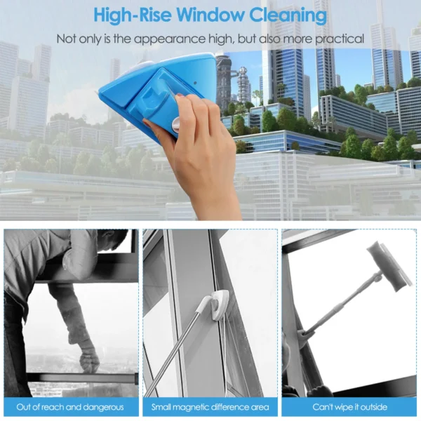 Adjustable Magnetic Double Side Magnetic Glass Wiper Cleaner - Excel Store