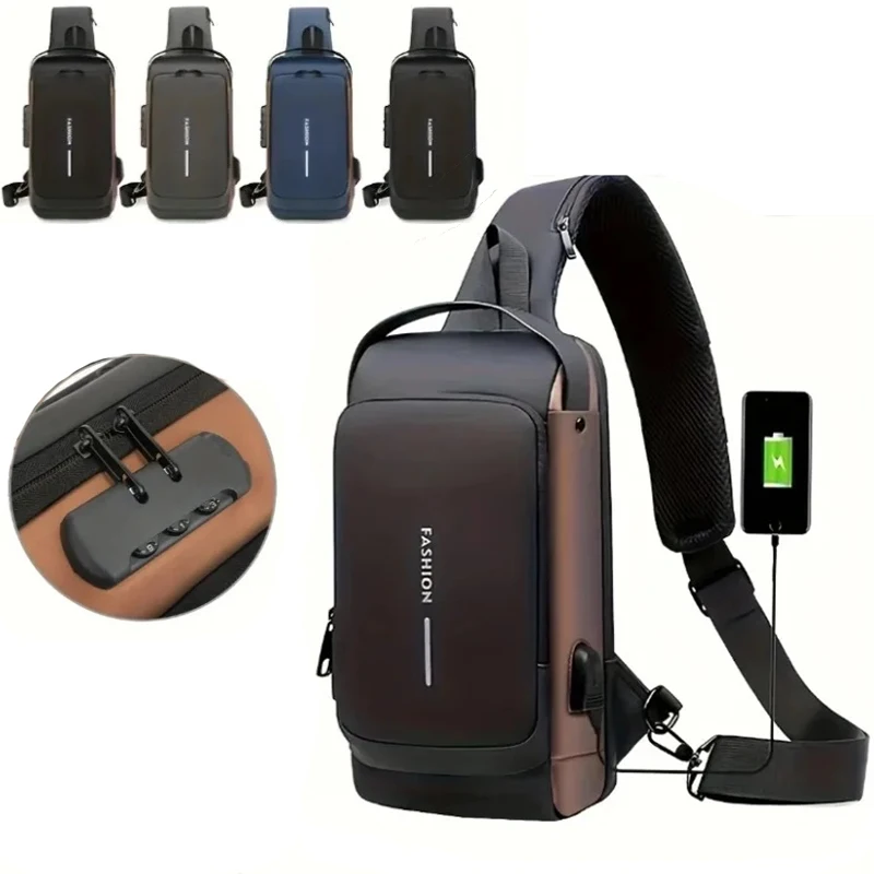 Multifunction Anti Theft USB Shoulder Cross Body Travel Sling Chest Bag ...