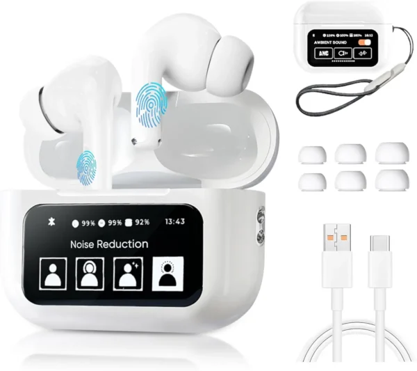 LED Earphones Wireless Bluetooth Headset Touch Screen - Excel Store