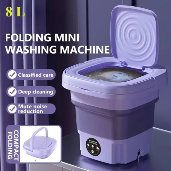 Folding Washing Machine Portable Travel Washing Machine - Excel Store