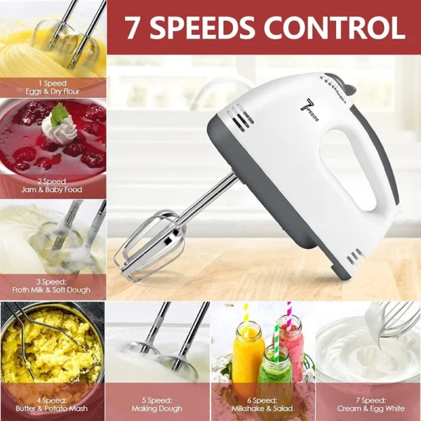Multi functional 7 Speed 100W Electric Handheld Mixer Blender - Excel Store